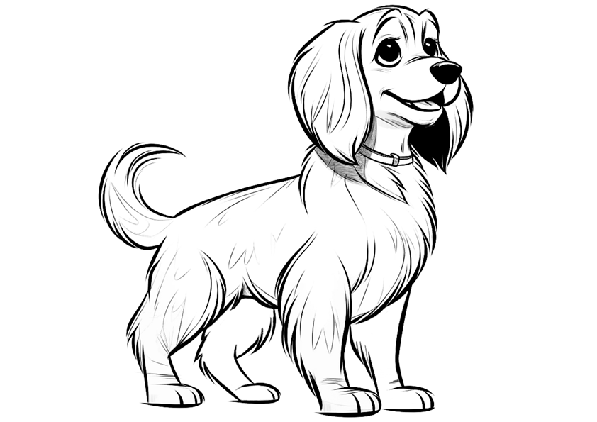 Dibujo De Una Perra Cocker Spaniel Para Colorear