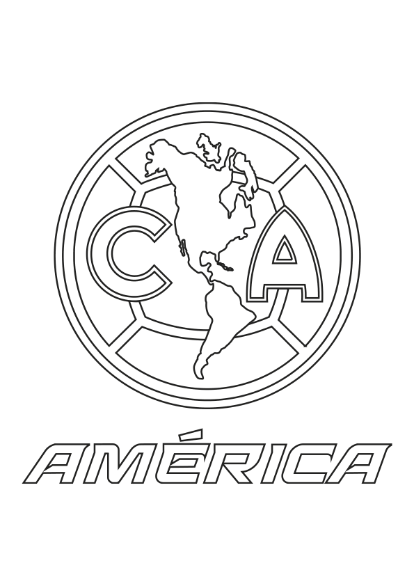 Dibujo Para Colorear El Escudo Del Club De Fútbol América De México