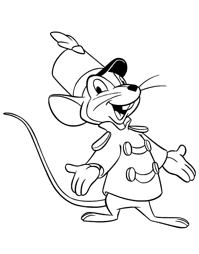 Dibujo para colorear del ratón Timothy de la película clásica de Disney ...