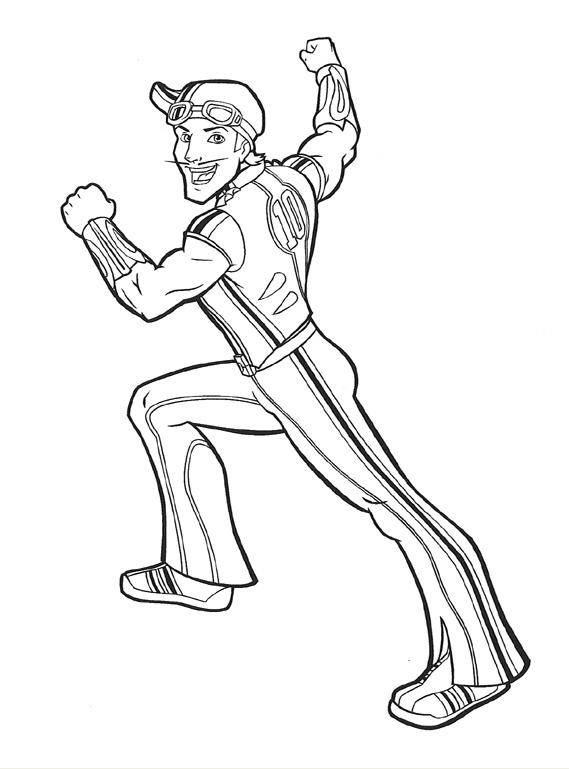 Colorear dibujo de Sportacus de la serie Lazy Town