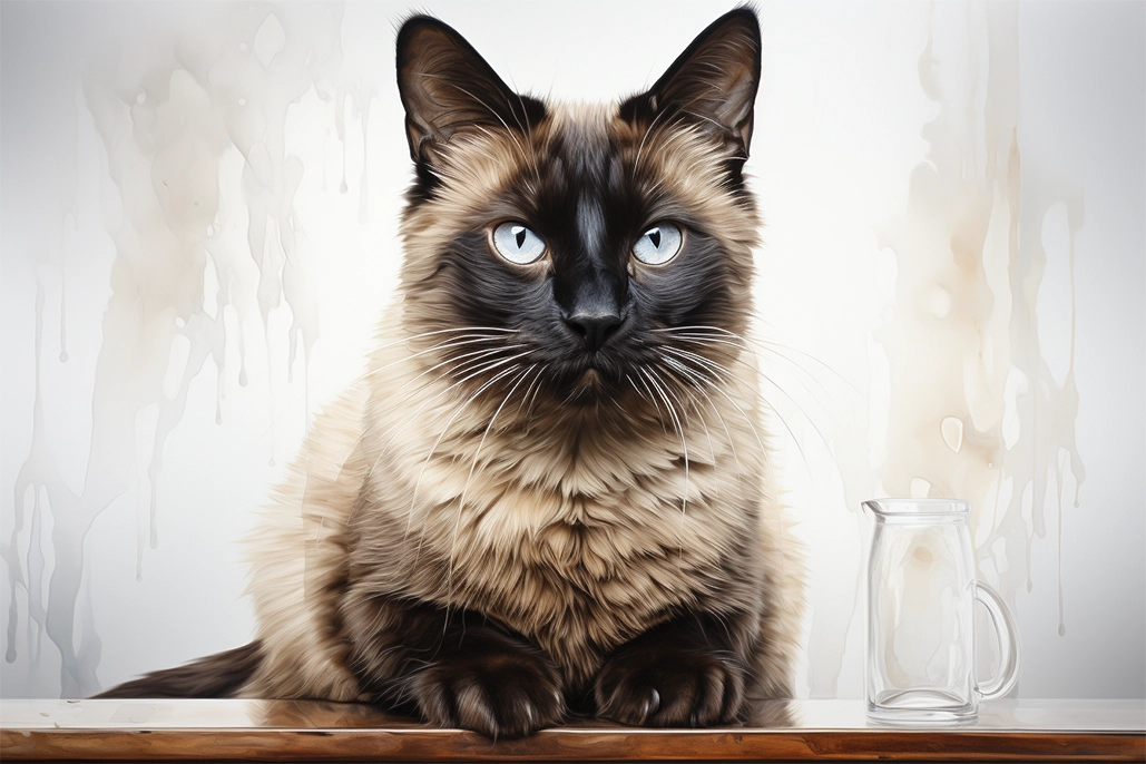 Dibujo de un gato siamés. Imagen de un gato siamés para descargar e ...