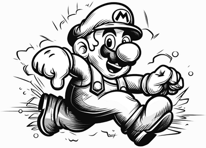 Mario Running Coloring Pages [2025]