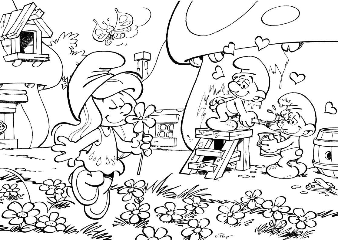 Dibujos de los pitufos para colorear